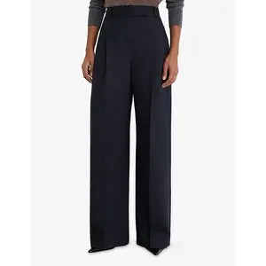 REISS Luna Wide-leg High-rise Wool-blend Trousers