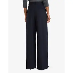 REISS Luna Wide-leg High-rise Wool-blend Trousers