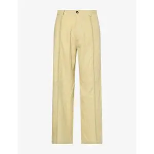 KARTIK RESEARCH Sultan Wide-leg Wool Trousers - Lime