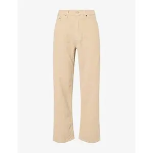 FRAME The Baggy Wide-leg Cotton Trousers - Beige