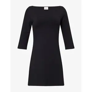 REFORMATION Marceline Knit Stretch-cotton Mini Dress - Black