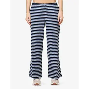 THE COUTURE CLUB Striped Brushed Cotton-blend Trousers