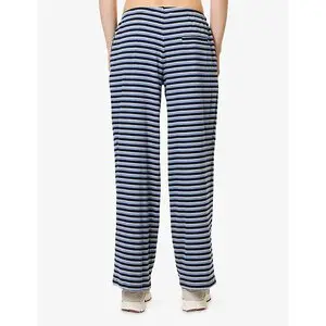 THE COUTURE CLUB Striped Brushed Cotton-blend Trousers