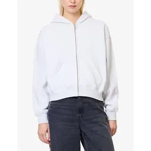 Sporty & Rich Eliana Serif Logo Zip Jersey Hoody
