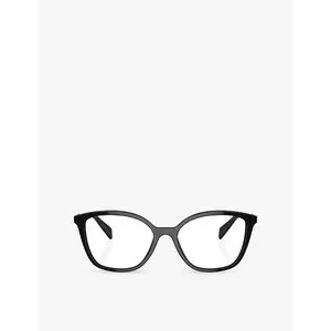 Prada Pr 02zv Butterfly-frame Acetate Optical Glasses - Black