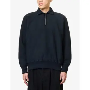 A.PRESSE Vintage Quarter-zip Cotton Jumper
