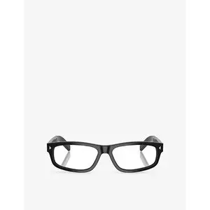 Prada Pr B02v Rectangle-frame Acetate Optical Glasses - Black