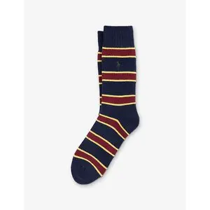 Polo Ralph Lauren Striped Cotton-blend Trouser Socks - Navy