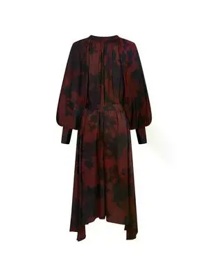 Karl Lagerfeld Floral-print Belted Dress - Red