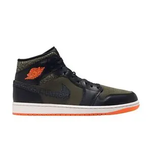 JORDAN 1 Mid Se 'cargo Khaki Total Orange - Black