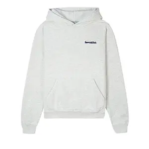 Sporty & Rich Serif Logo Hoodie 'heather Gray/navy - Grey