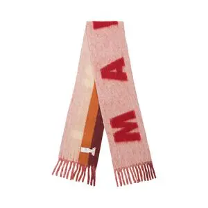 Marni Mohair Logo Scarf /red - Pink