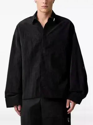 HELIOT EMIL Vital Ls Perforated-detail Shirt - Black