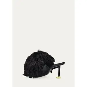 Givenchy 65mm Pompom Leather Mules