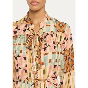 Zimmermann Fairlight Patchwork Silk A-line Maxi Dress
