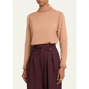 Chloé Ruffle-edge Merino Wool Turtleneck Sweater