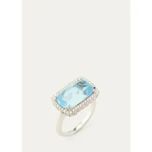 Jamie Wolf 18k White Gold, Aquamarine & 1.36 Tcw Diamond Ring