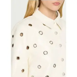Cinq À Sept Grommet Faux Leather Jacket