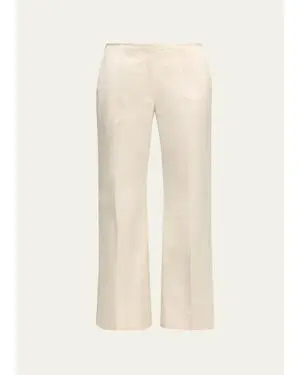 TOTEME Kick Flare Raw-edge Trousers - Stone