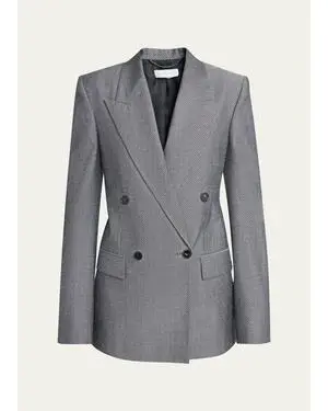 Stella McCartney Double-breasted Twill Blazer - Grey