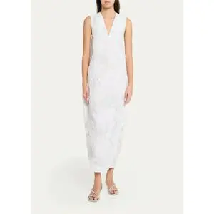 ASHLYN Lena Floral Silk-blend Jacquard Midi Dress