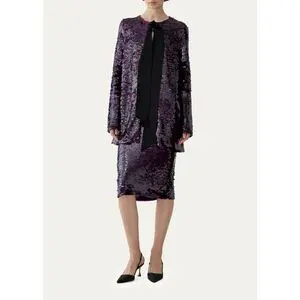 Carolina Herrera Embellished Knit Pencil Skirt