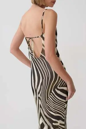 Meshki Zoe Cowl Front Printed Maxi Dress