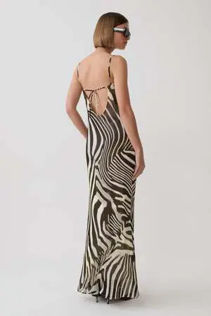 Meshki Zoe Cowl Front Printed Maxi Dress