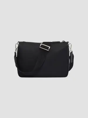 Prada Re-nylon And Saffiano Leather Shoulder Bag - Black