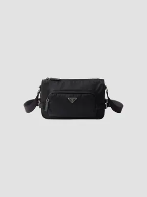 Prada Re-nylon And Saffiano Leather Shoulder Bag - Black