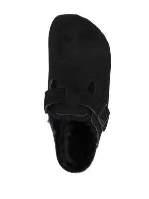 BIRKENSTOCK Boston Shearling Suede Slippers