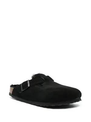 BIRKENSTOCK Boston Shearling Suede Slippers