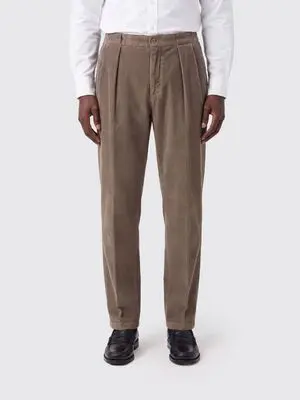 BRIGLIA 1949 Slim Fit Pleated Corduroy Chino Trousers - Brown