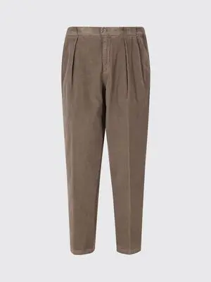 BRIGLIA 1949 Slim Fit Pleated Corduroy Chino Trousers - Brown