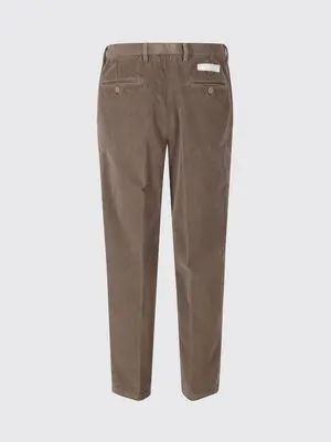 BRIGLIA 1949 Slim Fit Pleated Corduroy Chino Trousers - Brown