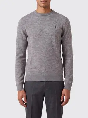 Polo Ralph Lauren Crewneck Jumper In Pure Wool With Embroidered Pony Logo - Grey