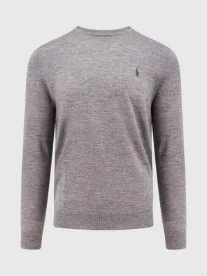 Polo Ralph Lauren Crewneck Jumper In Pure Wool With Embroidered Pony Logo - Grey