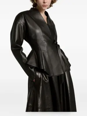 Alberta Ferretti Faux Leather Midi Skirt