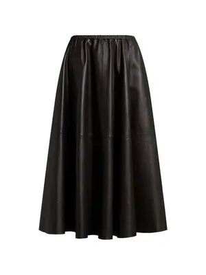 Alberta Ferretti Faux Leather Midi Skirt