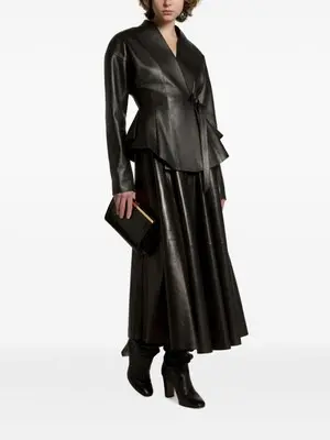 Alberta Ferretti Faux Leather Midi Skirt