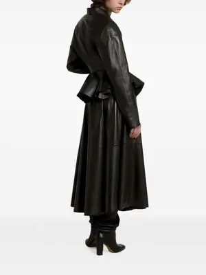 Alberta Ferretti Faux Leather Midi Skirt