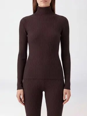 Wolford Ribbed Pure Virgin Wool Slim Fit Turtleneck Jumper - Brown
