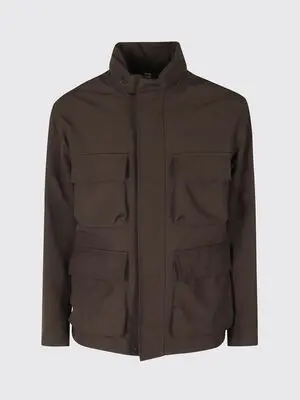 DUNO Polyester Utility Parka With High Neck And Patch Pockets - Brown