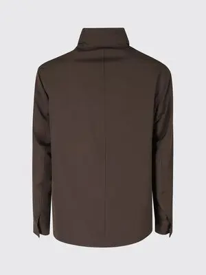 DUNO Polyester Utility Parka With High Neck And Patch Pockets - Brown