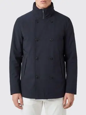 DUNO Double-breasted Short Parka In Polyamide With A High Neck - Blue