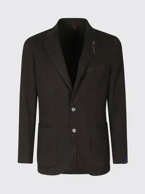 SANTANIELLO Single-breasted Cotton Blazer With Patch Pockets And Logo