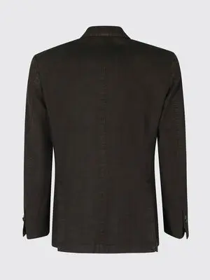 SANTANIELLO Single-breasted Cotton Blazer With Patch Pockets And Logo