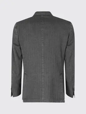 SANTANIELLO Single-breasted Cotton-blend Blazer With Patch Pockets