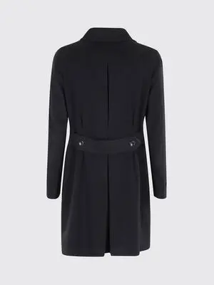 Tagliatore Knee-length Double-breasted Coat In Virgin Wool And Cashmere - Black