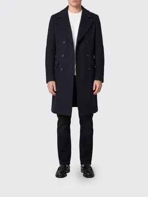 Tagliatore Knee-length Double-breasted Coat In Virgin Wool And Cashmere - Blue